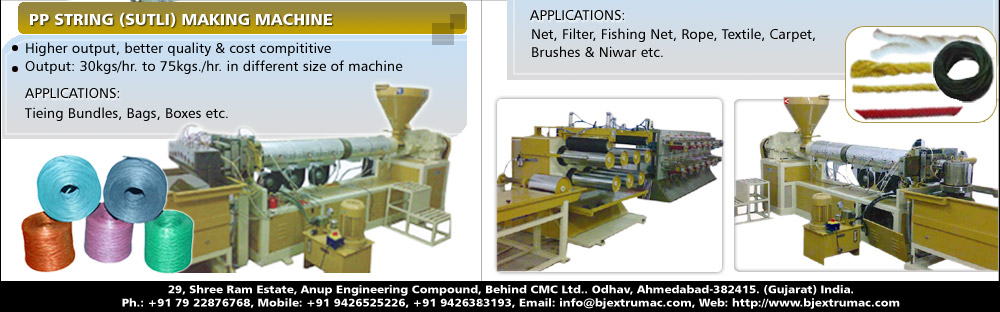 PP String (Sutli) Making Machine, PP/HDPE/LDPE Monofilament Extrusion ...